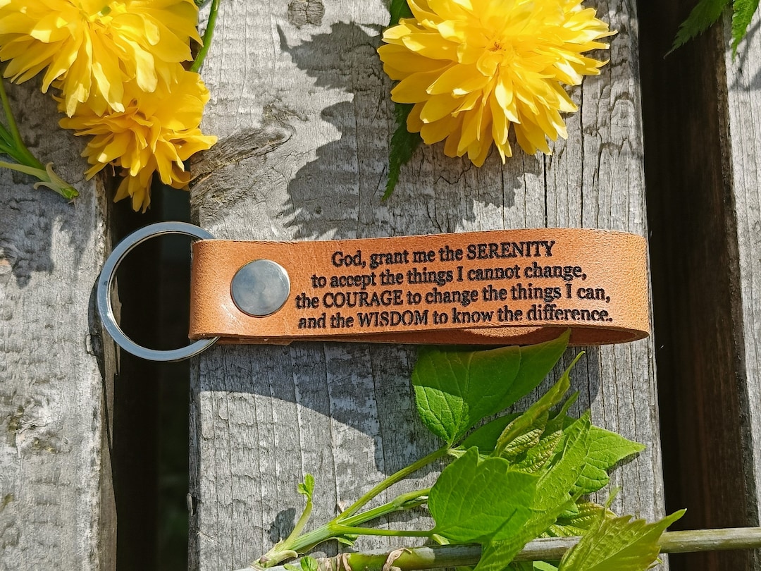 Serenity Prayer Keychain, God, Grant Me the Serenity, 28 COLORS Premium ...