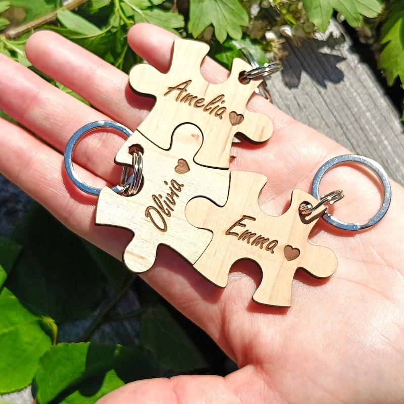 Puzzle Keychain - Etsy