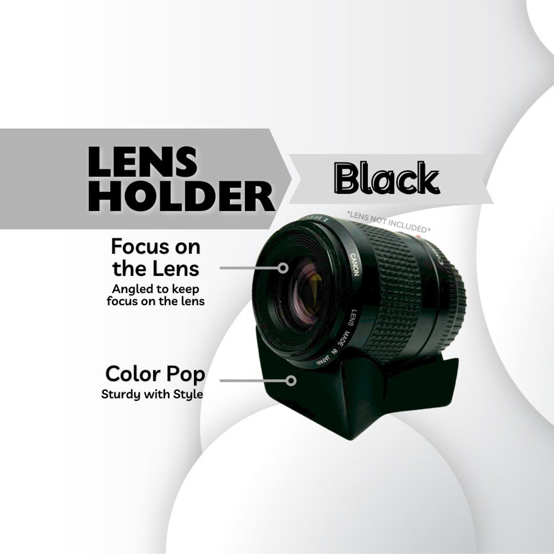 Black Camera Lens Display Stand - DSLR Lens Display Stand - Vintage ...