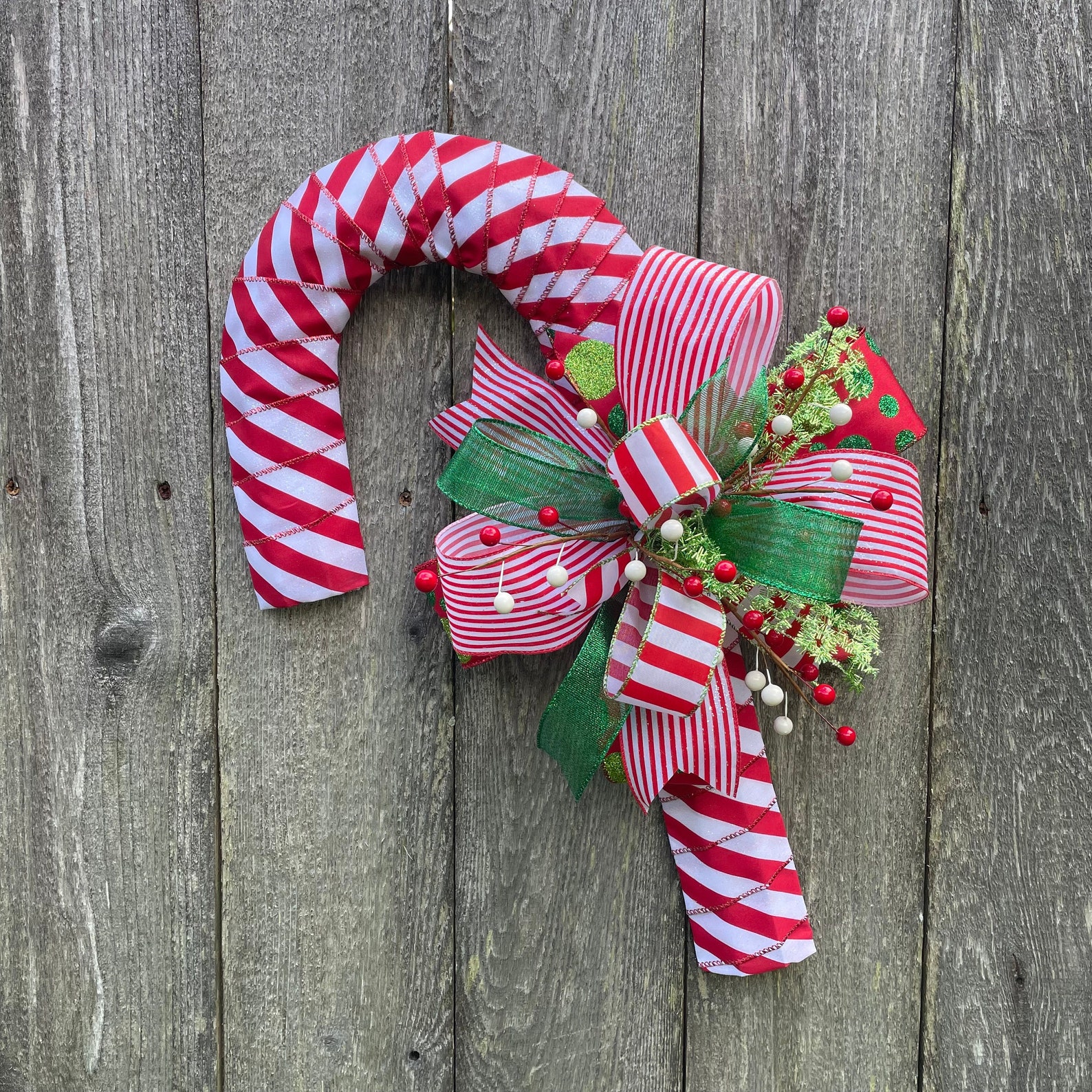 Candy Cane Wreath Christmas Wreath Winter - Etsy