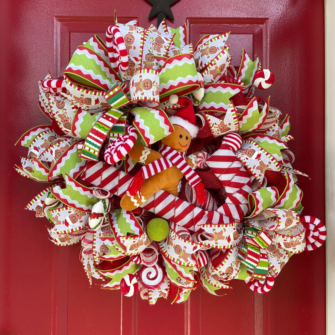 Christmas Wreath, Gingerbread Man Wreath, Winter - Etsy