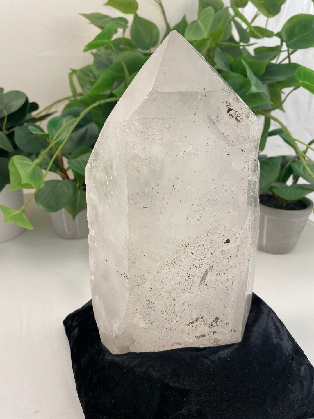 Large Clear Quartz Point. 7-3/4 H, Lustrous Clear Quartz, Free Standing ...