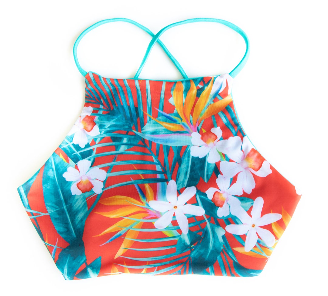 High Neck Bikini Top High Neck Halter Top Yoga Top Etsy
