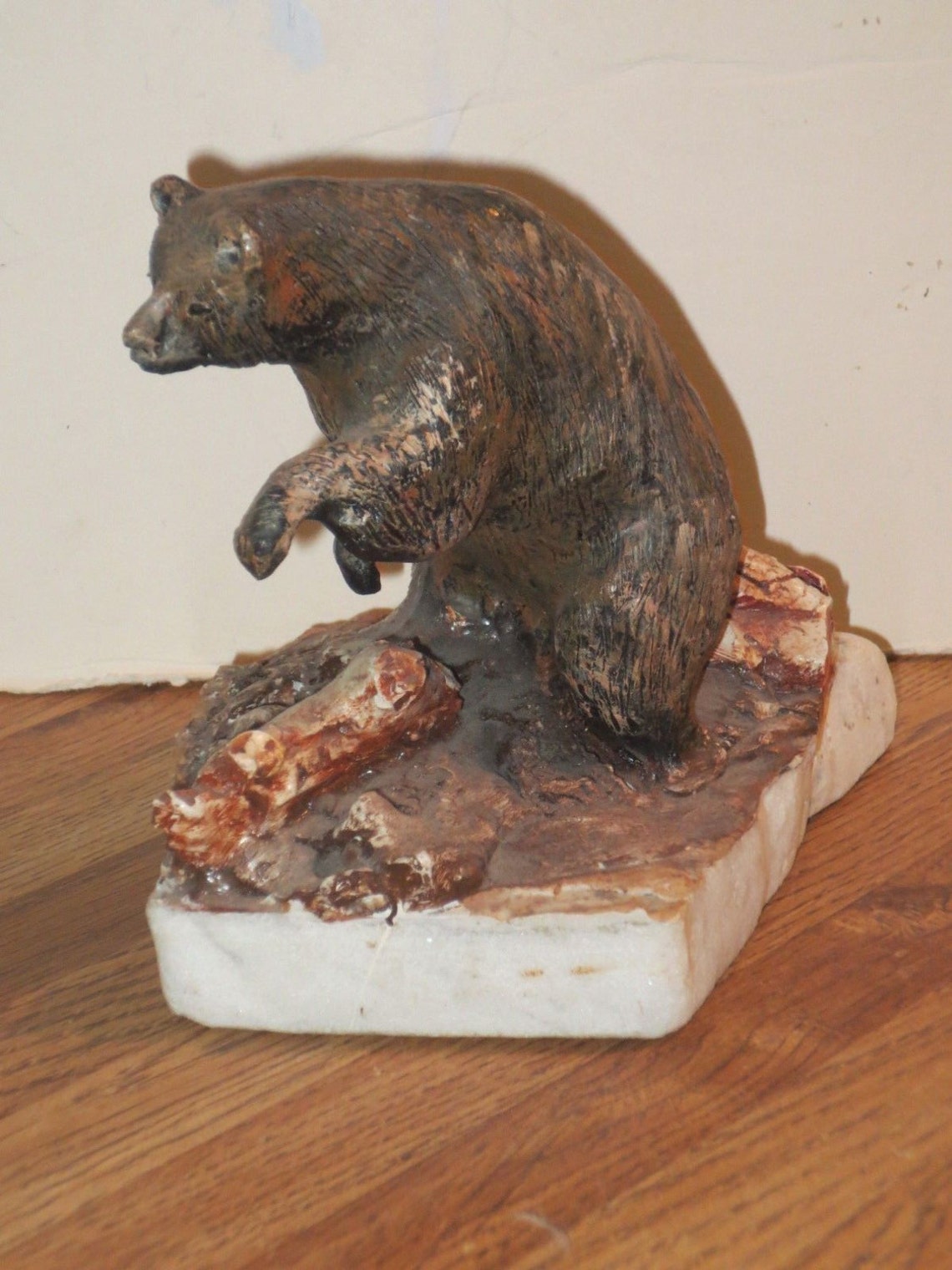 Jimmy Lovejoy Signed Grizzly Bear Sculpture, Listed Artist Nat'l Cowboy ...