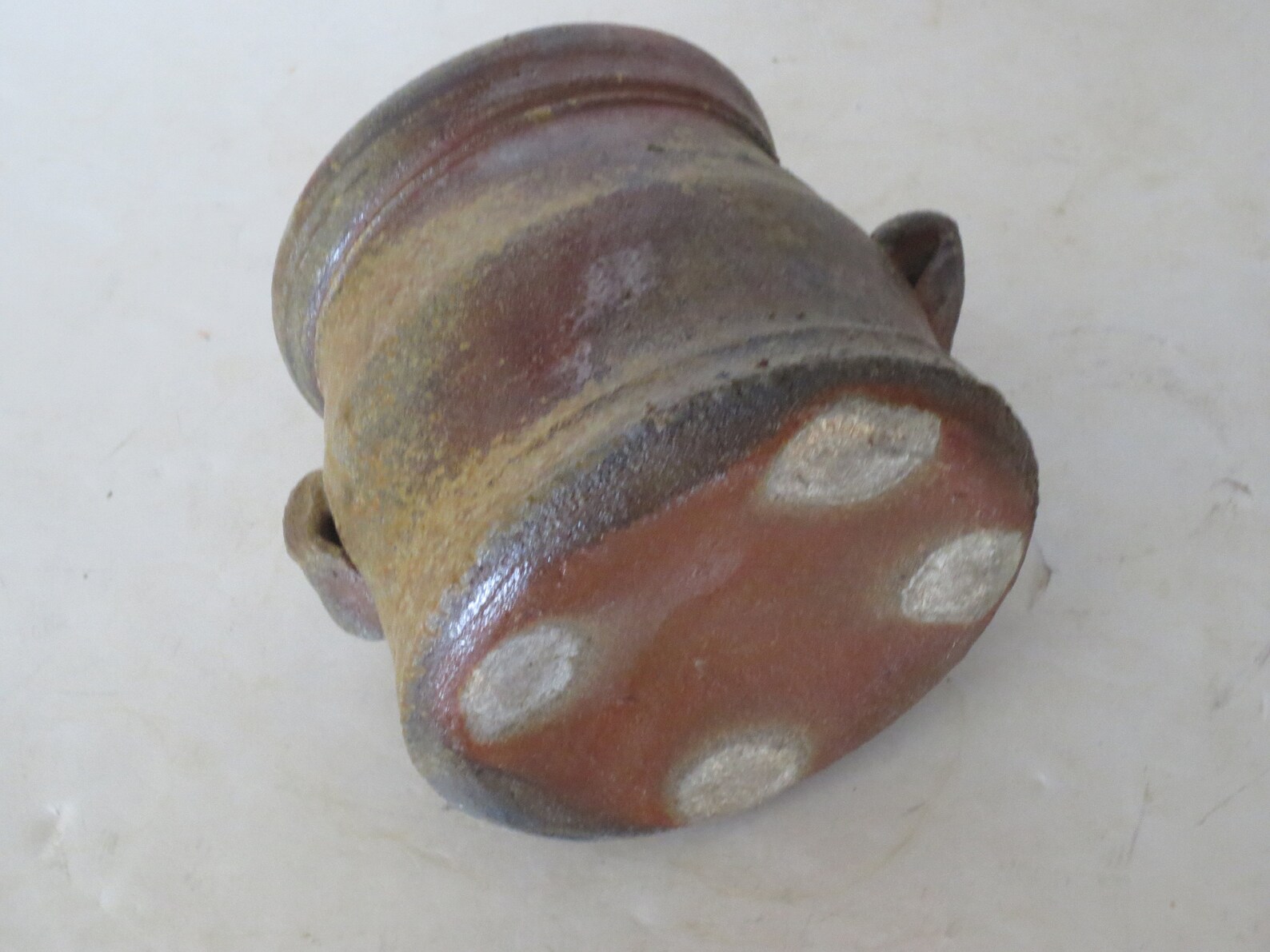 John Reeve Wood Fired Stoneware Vase With Handles, Marked, Warren ...