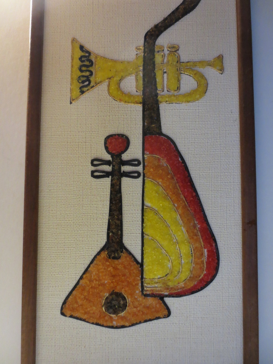 Original Mid-century Danish Modern Wall Plaque With Musical Instruments ...