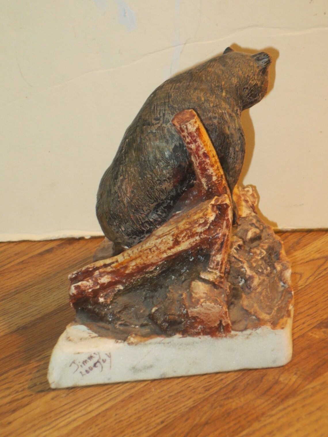 Jimmy Lovejoy Signed Grizzly Bear Sculpture, Listed Artist Nat'l Cowboy ...