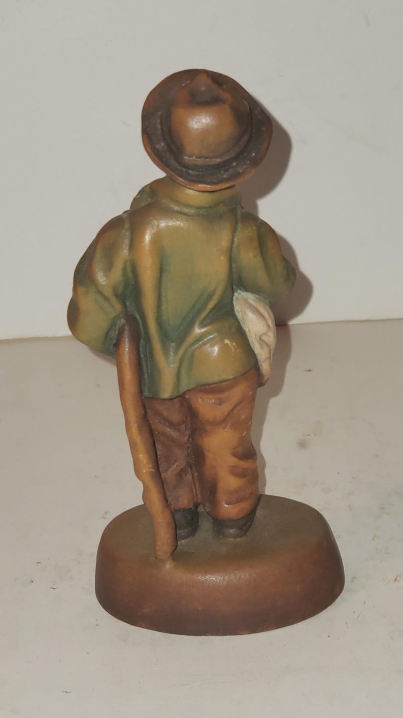 Vintage Anri Hand Carved Hand Painted Shepherd Boy Figurine With Lamb ...