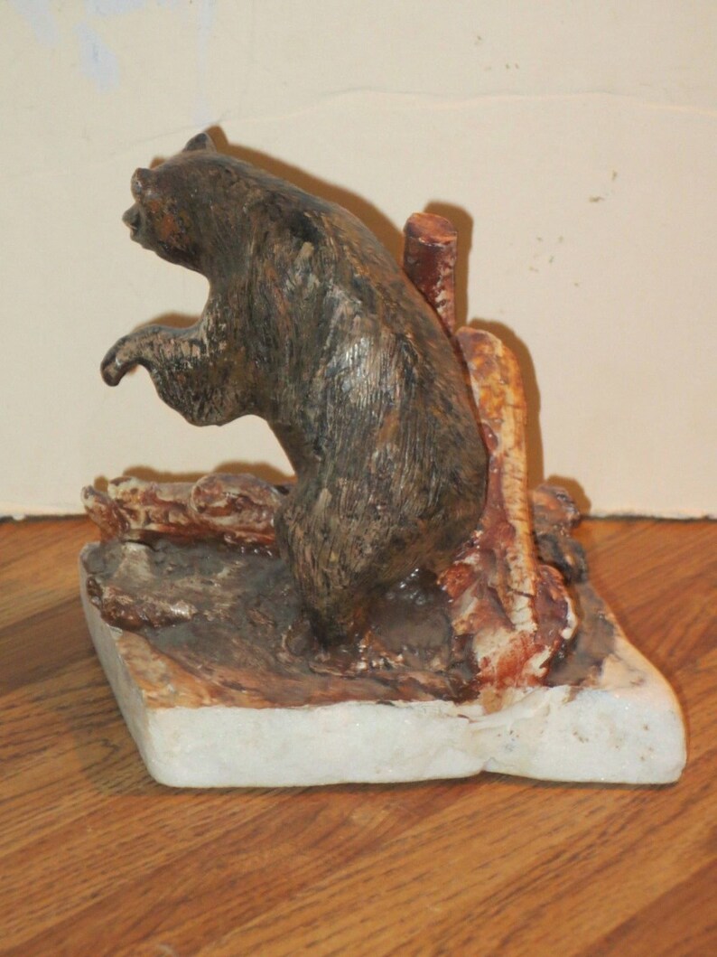 Jimmy Lovejoy Signed Grizzly Bear Sculpture, Listed Artist Nat'l Cowboy ...