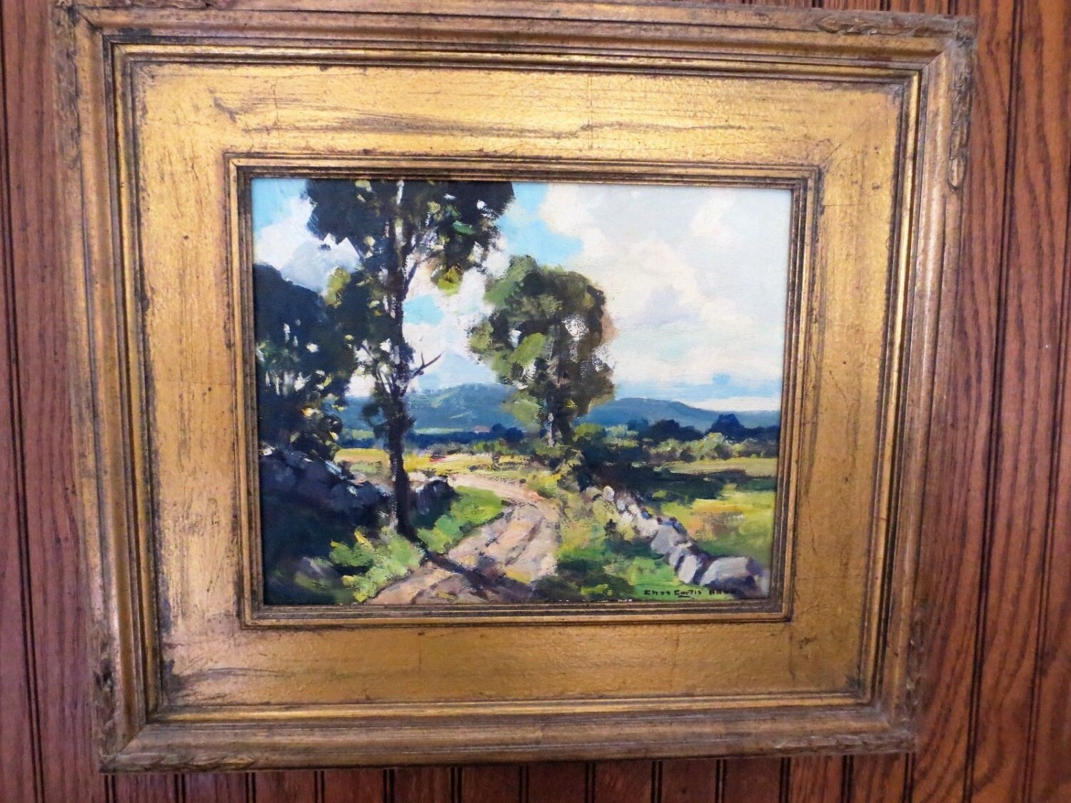 Charles Curtis Allen Oil Landscape Painting on Board, "august Clouds ...