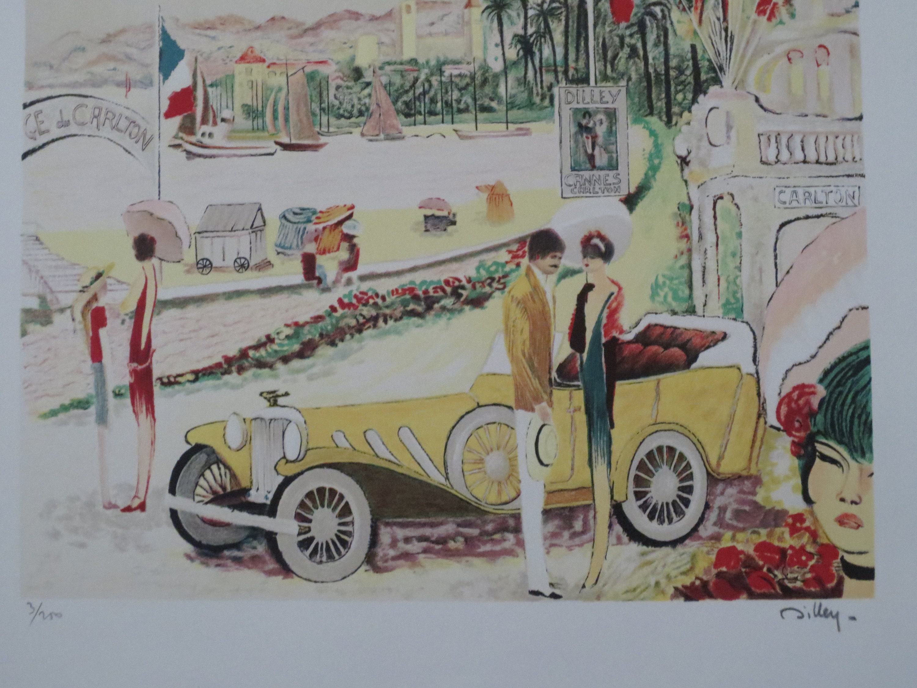 Ramon Dilley "cannes Carlton' France Lithograph 3/250 Pencil Signed ...