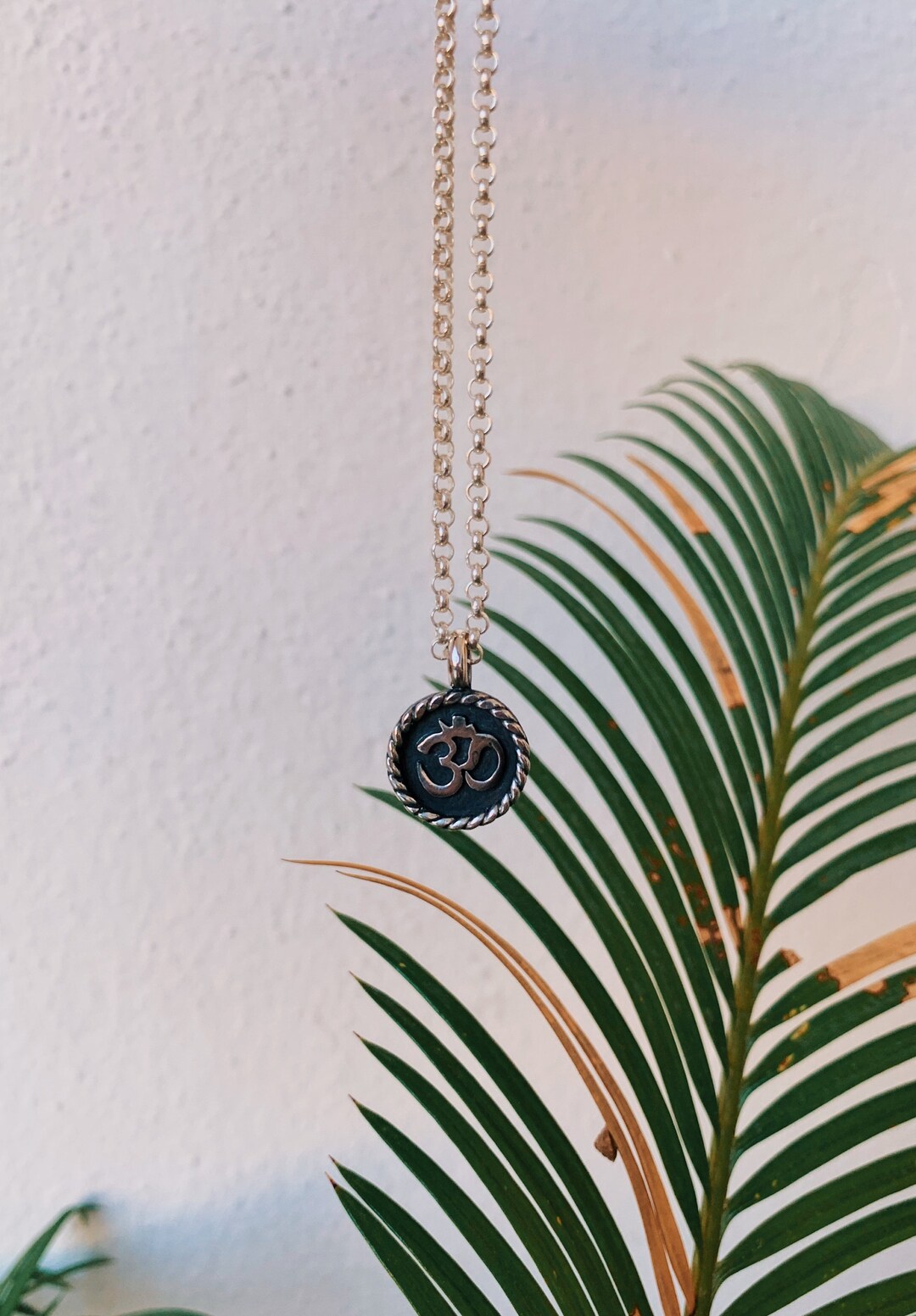 Silver OHM Necklace. Silver Medal With OM Symbol Jewelry For - Etsy