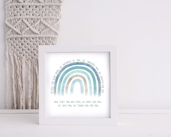 Rainbow Baby Art BLUE DIGITAL DOWNLOAD Nursery Art | Etsy
