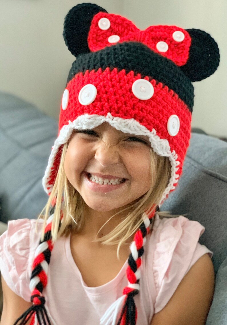 PERSONALIZED Minnie Mouse Hat - Handmade to Order - Newborn to Adult - Etsy