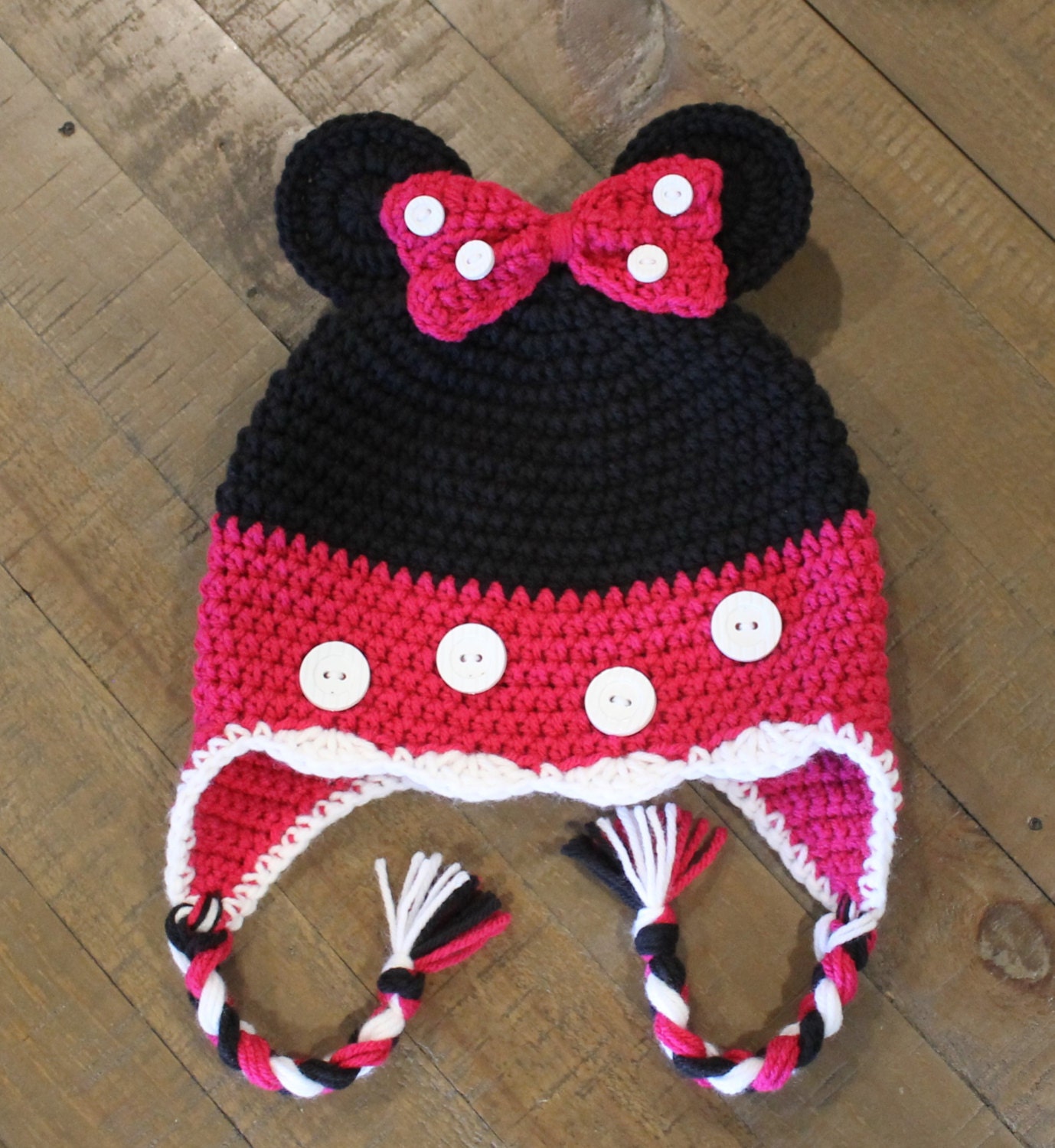 PERSONALIZED Minnie Mouse Hat Handmade to Order Newborn to | Etsy