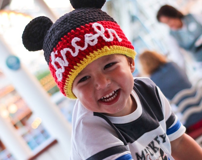 Mickey Mouse Hat Handmade to Order With CUSTOM - Etsy