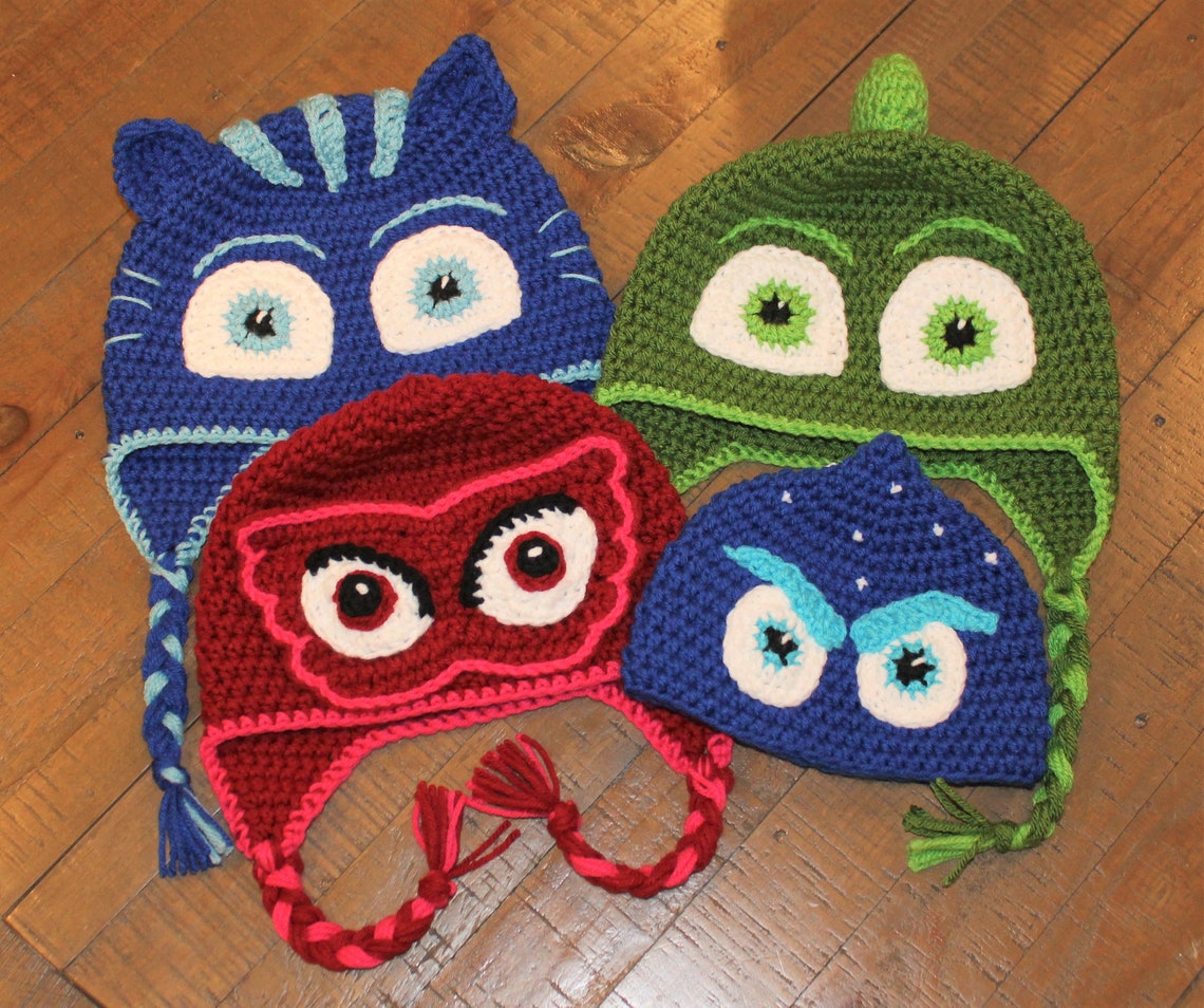 PJ Masks Crochet Hats - Handmade to Order - Newborn to Adult - Etsy