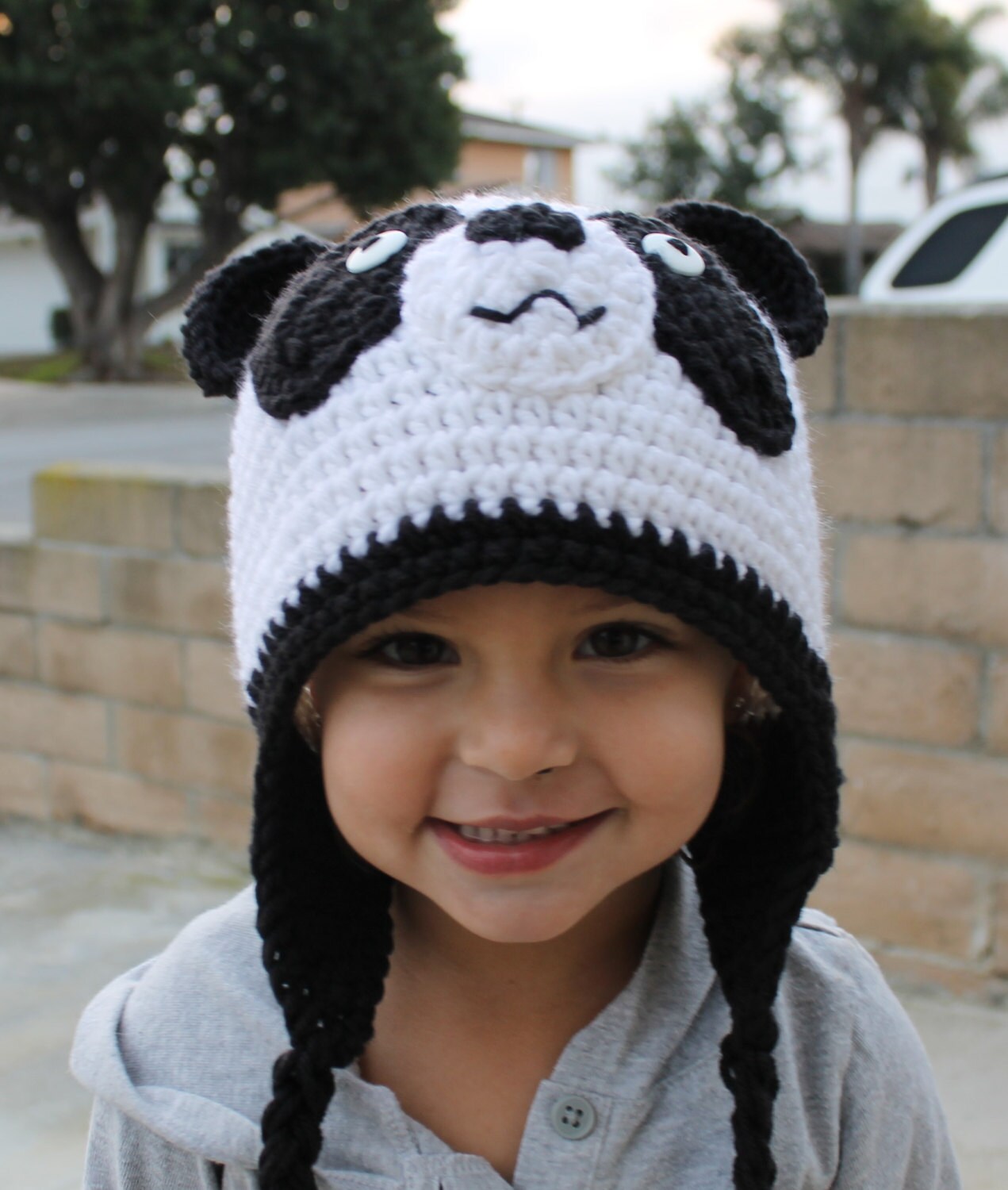 Crochet Panda Bear Hat Handmade to Order Newborn to Adult | Etsy