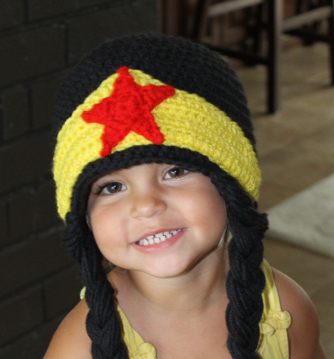 Wonder Woman Crochet Hat W/ Braids Newborn to Adult - Etsy