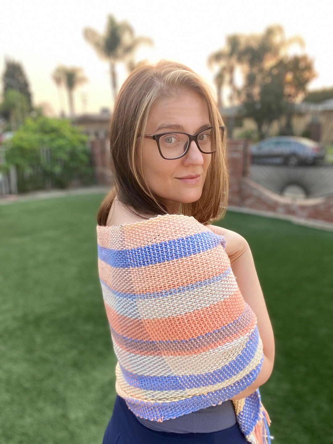 Woven Shawl, Pastel Rainbow, Fringe Shawl, Pastel Shawl, Woven ...