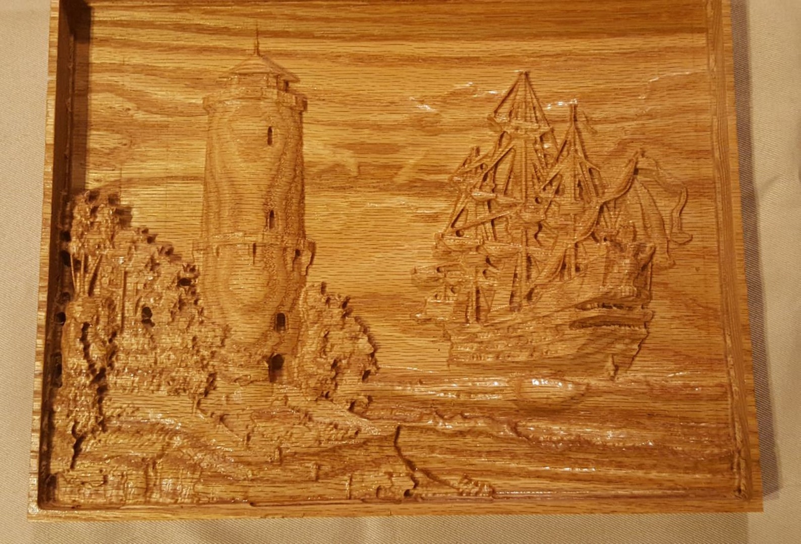 3D CNC Engraved Lighthouse- CNC Router Art - American Made - Wood ...