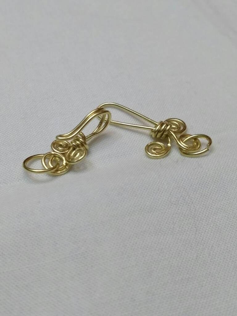Handmade Wire Wrapped Clasps Brass Eye and Hook Clasps Set of 3 - Etsy