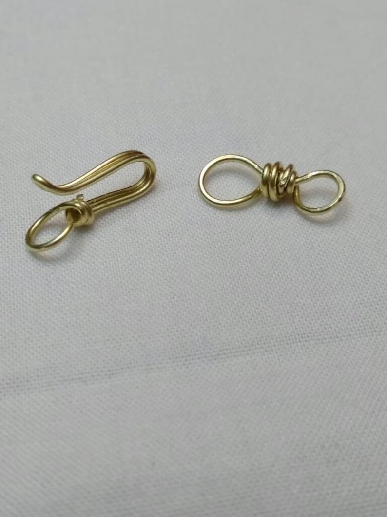 Handmade Wire Wrapped Clasps Brass Eye and Hook Clasps Set of 3 - Etsy
