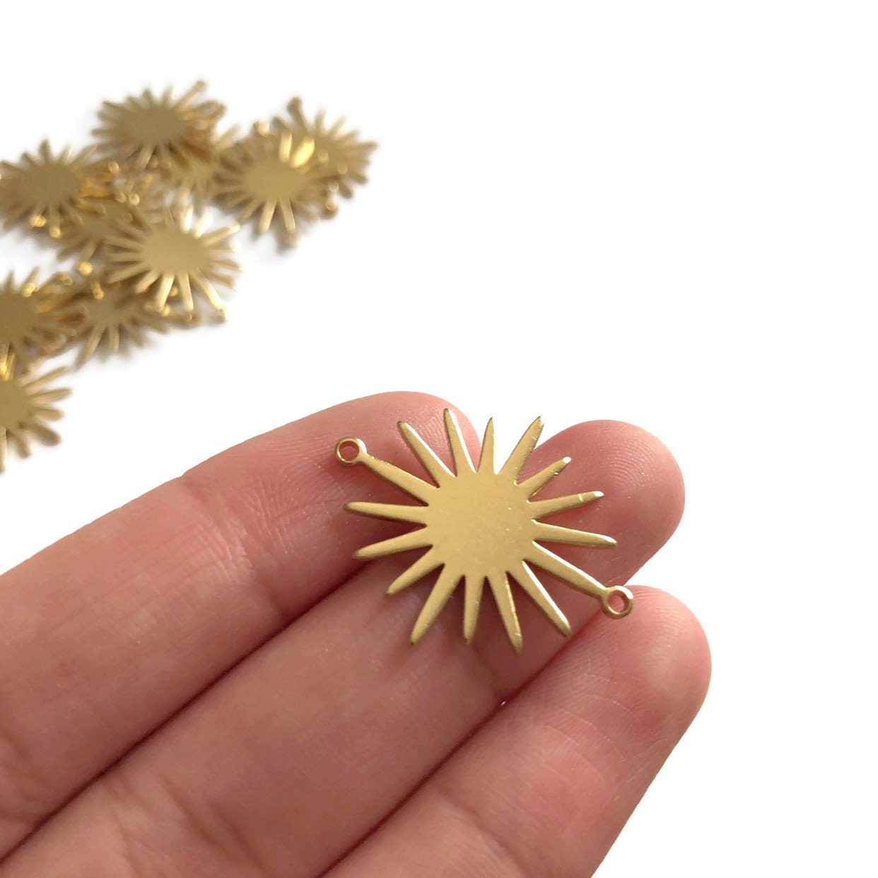 6-30 Pcs 27 X 26 Mm Brass Sunburst Connector Sun Burst - Etsy