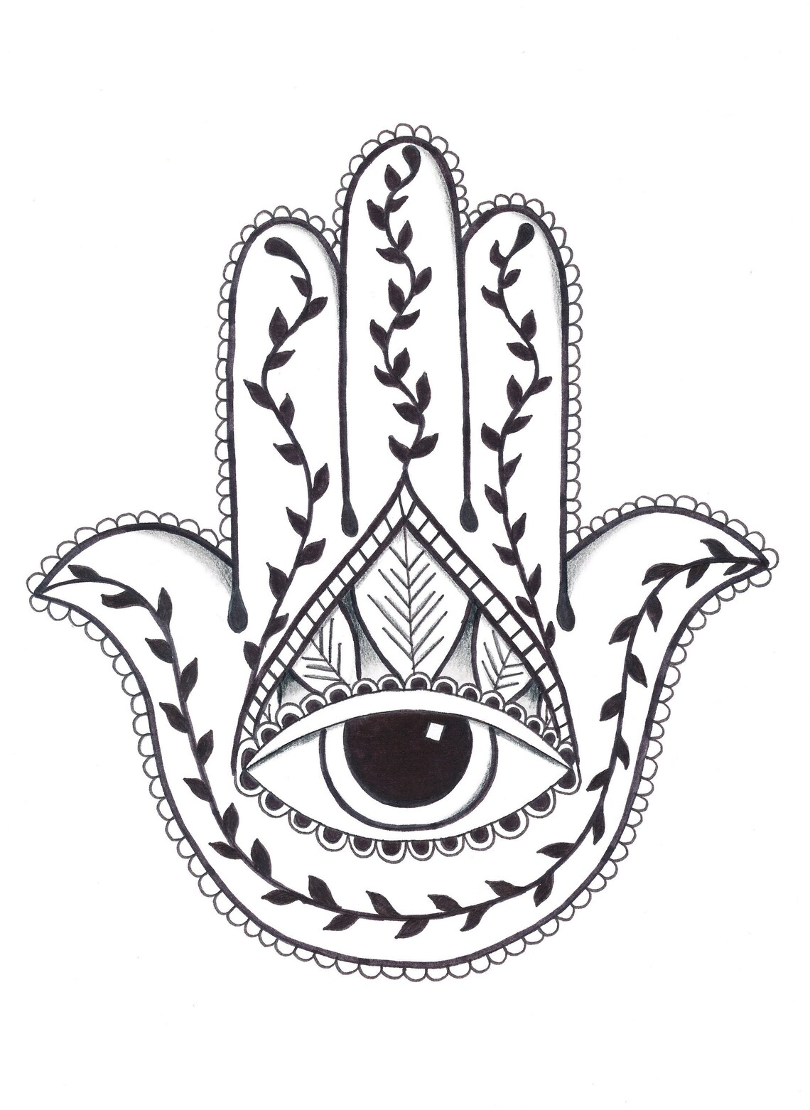 Hamsa Hand Art Print, Digital Art Print, Wall Art, Hamsa Art ...