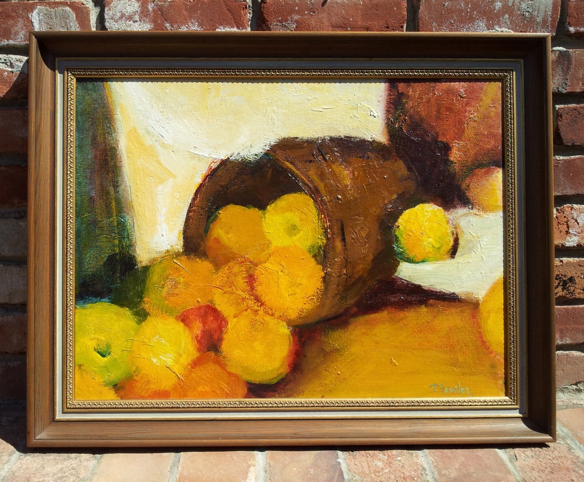 Vintage Still Life Table Top Fruit Titled ripe Oil on Board - Etsy