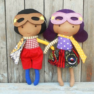 Superhero Rag Dolls, for African American or Mixed Race Kids, Black ...