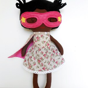 Black Super Hero Girl Rag Doll, Superhero Fabric Doll, Black Lives ...