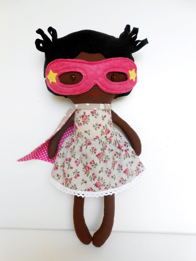 Black super hero girl rag doll superhero fabric doll black | Etsy