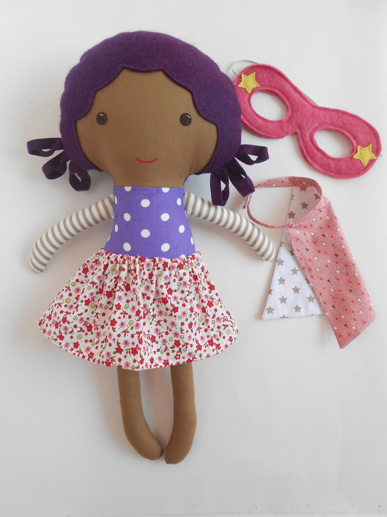 Supergirl Superhero Black Rag Doll Superhero Cape Black Lives - Etsy