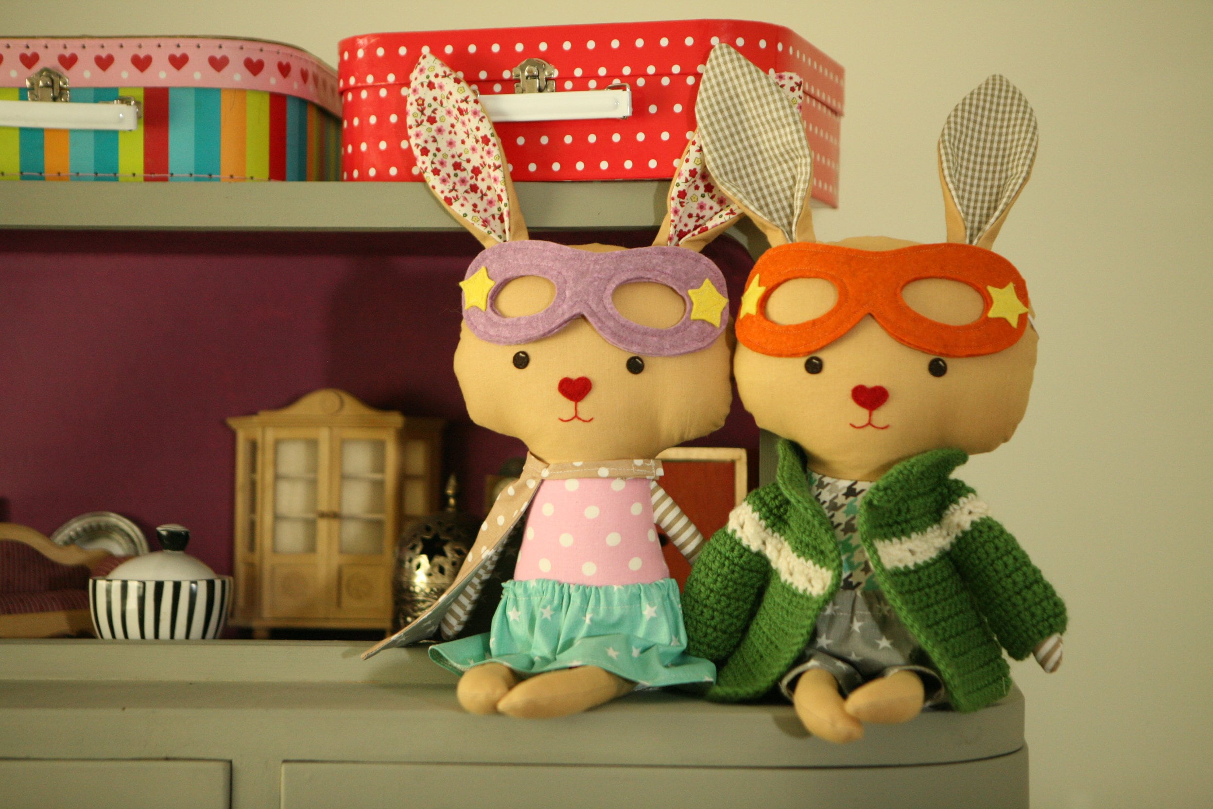 Stuffed Bunny Plush Rabbit Toys Superhero Ragdoll Stuffed Toy as Easter ...