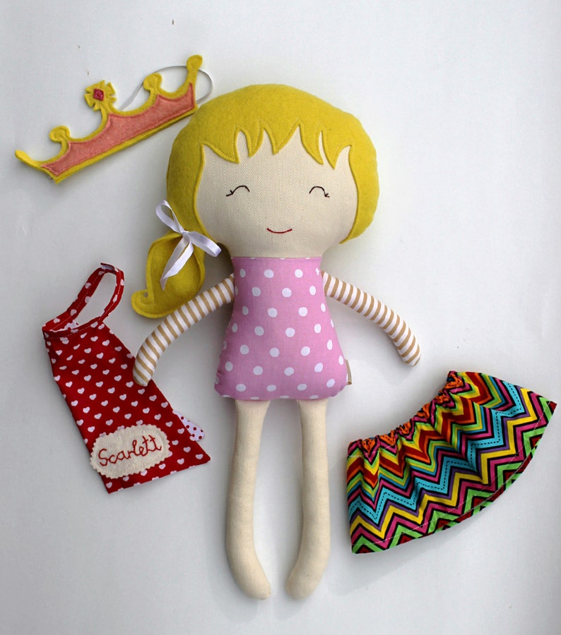 Rag Doll Toy Princess Handmade Fabric Doll Clothing Toddler Girl Gift ...