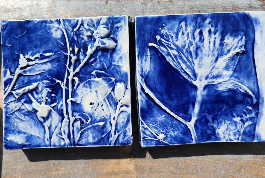Flower Art Tile, Ceramic Flower Tile, Ceramic Botanical Tile - Etsy