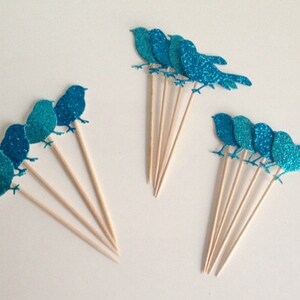 Bird Party Cupcake Toppers, Birthday, Wedding Party or Baby Shower - Etsy