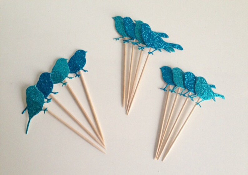 Bird Party Cupcake Toppers Birthday Wedding Party or Baby - Etsy