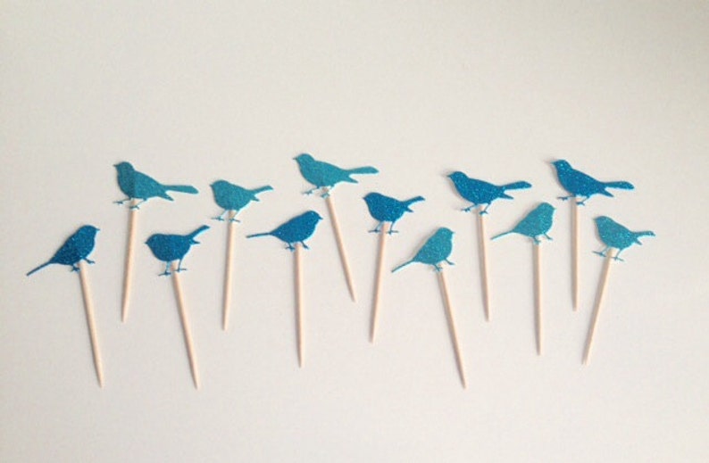 Bird Party Cupcake Toppers Birthday Wedding Party or Baby - Etsy