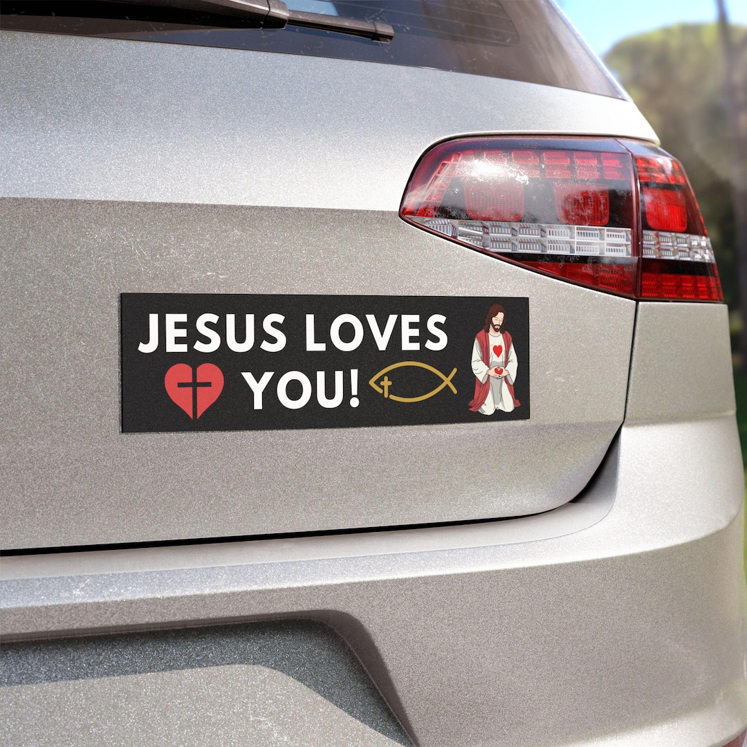 Jesus Loves You Car Magnet, Inspirational Vehicle Decal, Christian Gift ...