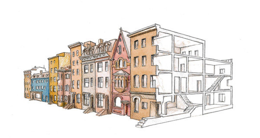 Boston Back Bay Building Section - Etsy