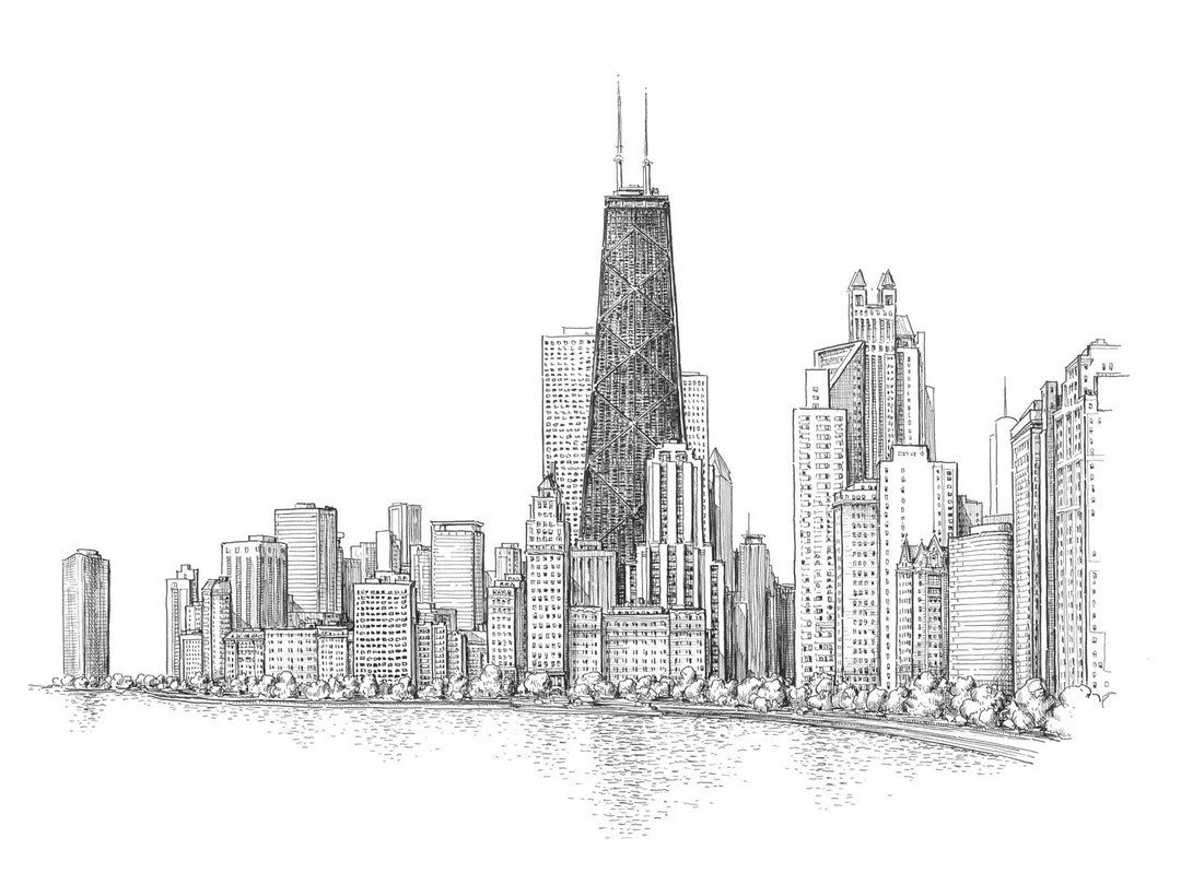 Chicago Skyline - Etsy
