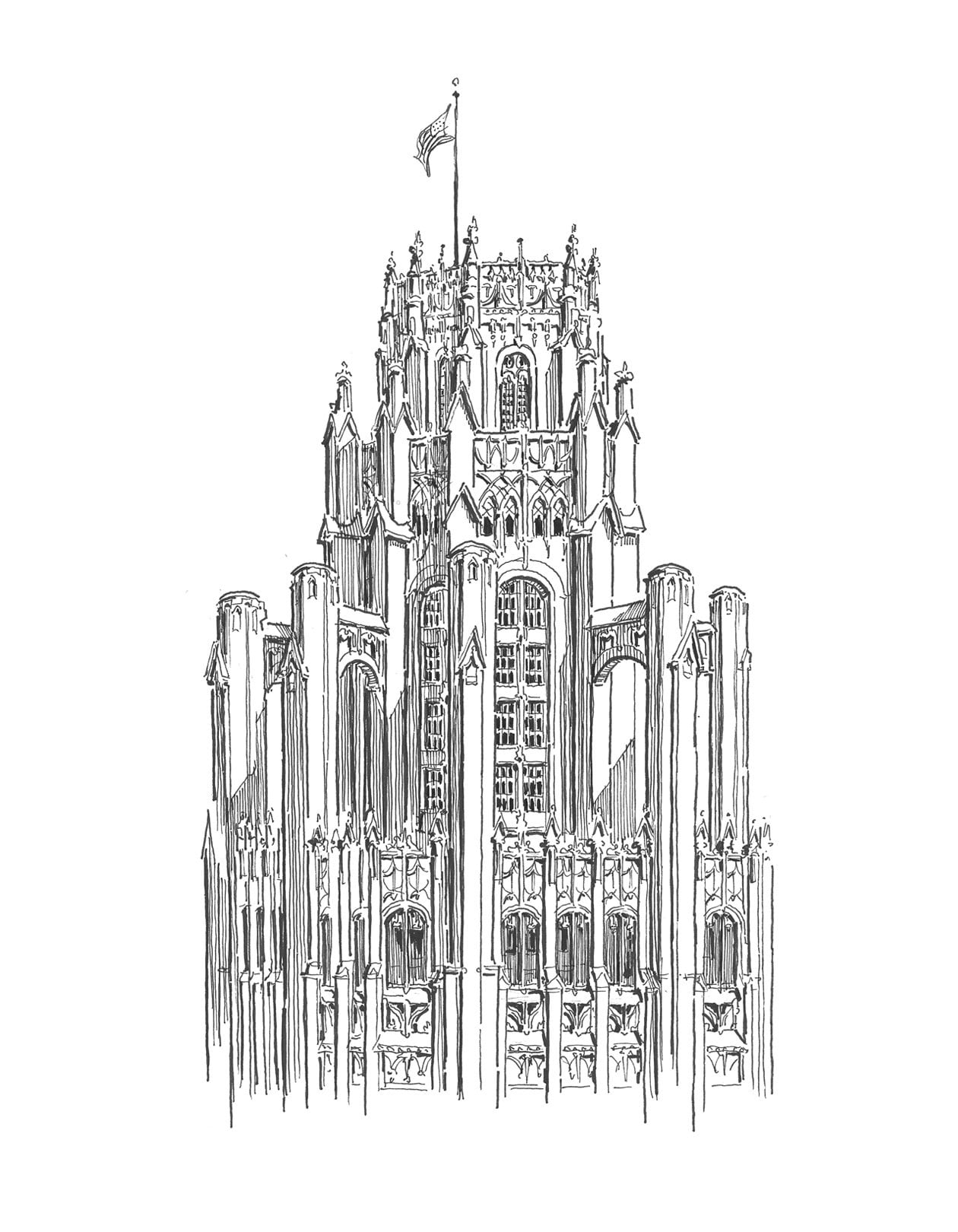 Gothic Architecture Tribune Tower