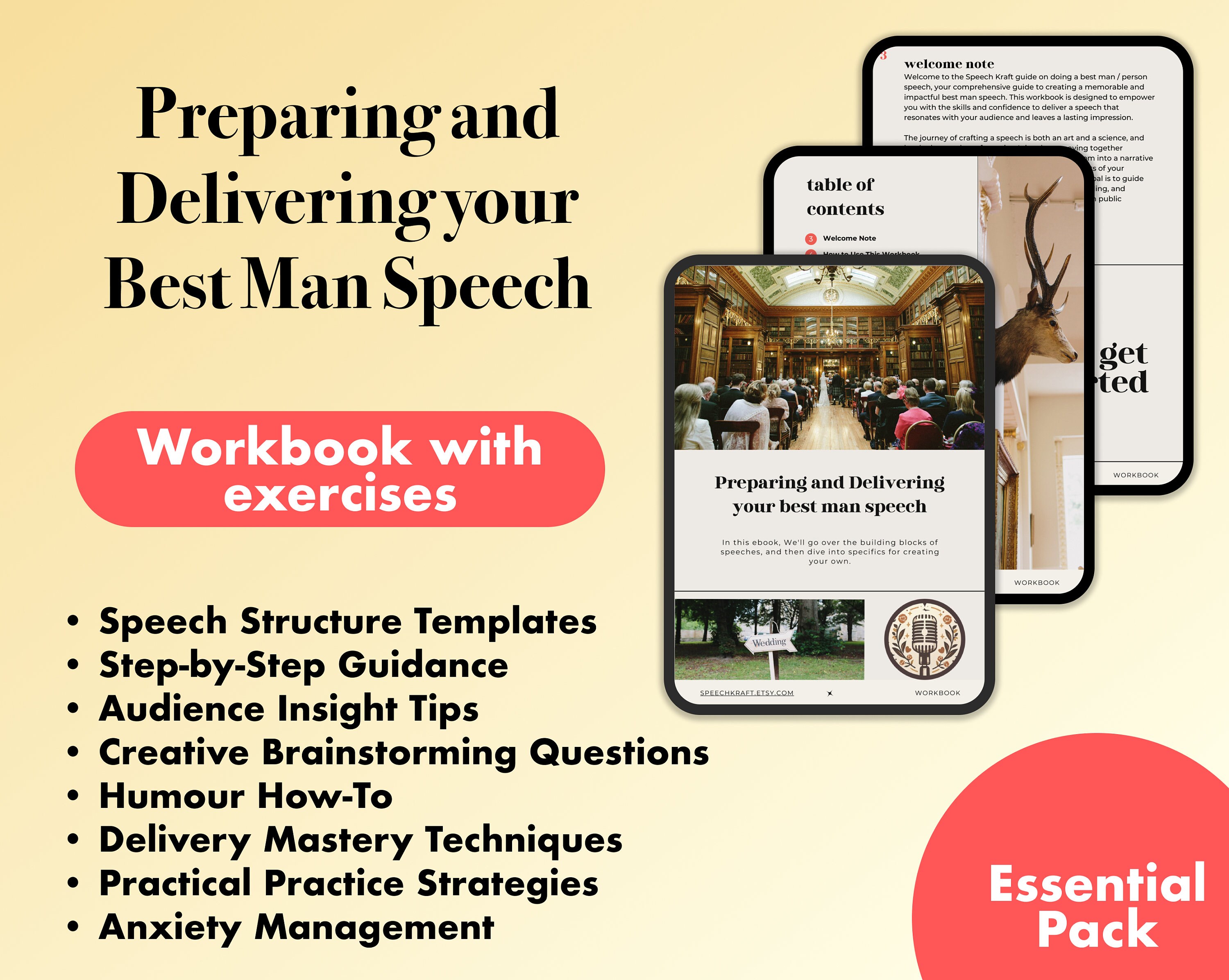 Best Man Speech Guide, Wedding Toast Workbook, Public Speaking Tips ...