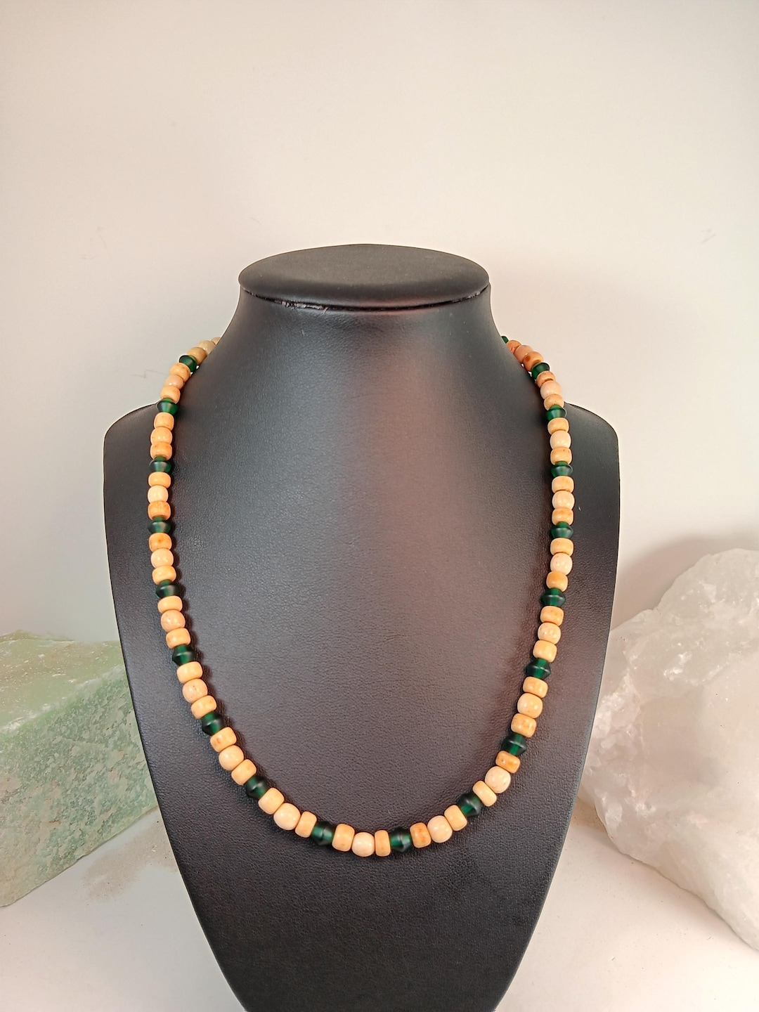 Bone Bead Necklace - Etsy