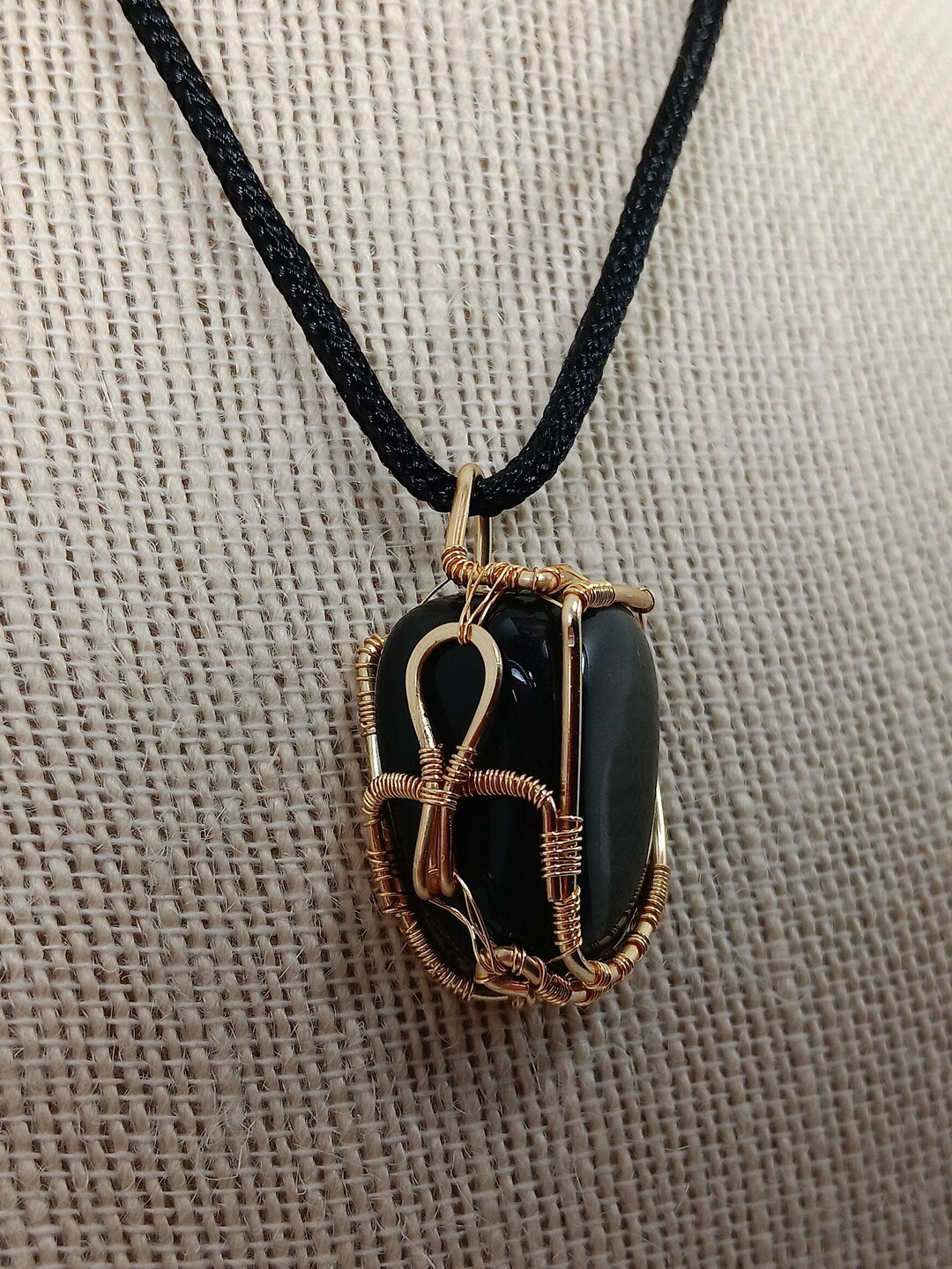 Obsidian Ankh Wirewrap - Etsy