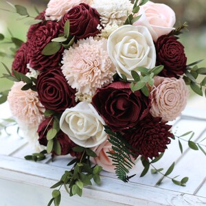 Marsala Blush Pink Sola Bouquet, Wedding Bouquet, Bridal Bouquet ...