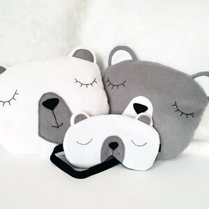 Teddy Bear - Bear Eye Sleep Mask - Animal Mask - White Plush Soft Eye ...