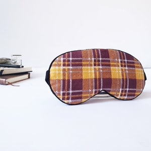 Eye Sleep Mask for Men - Yellow Checkered Organic Cotton Eye Pillow ...
